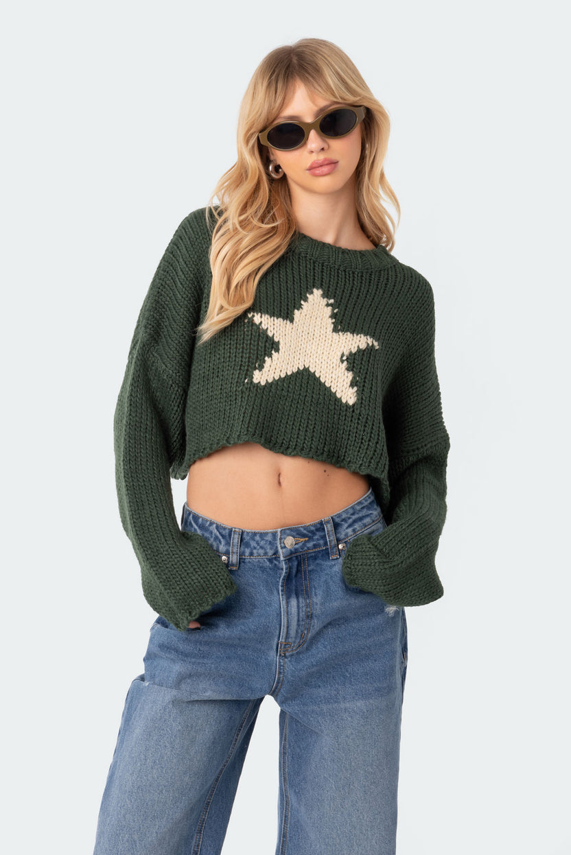 Mega Star Cropped Sweater – edikted